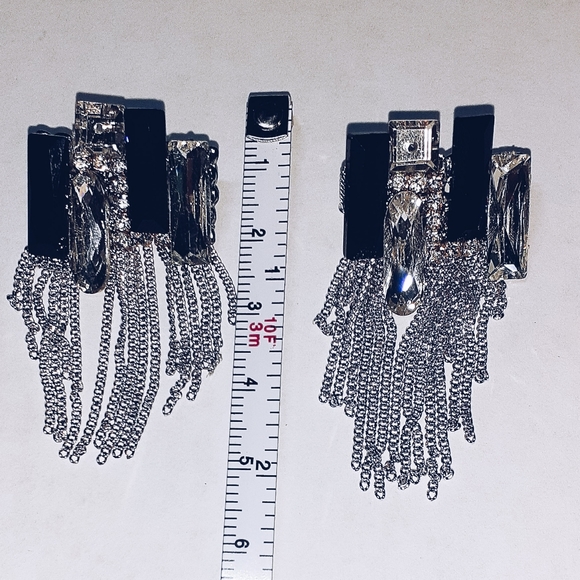 T&J | Jewelry | Modern Crystal Tassel Earrings | Poshmark